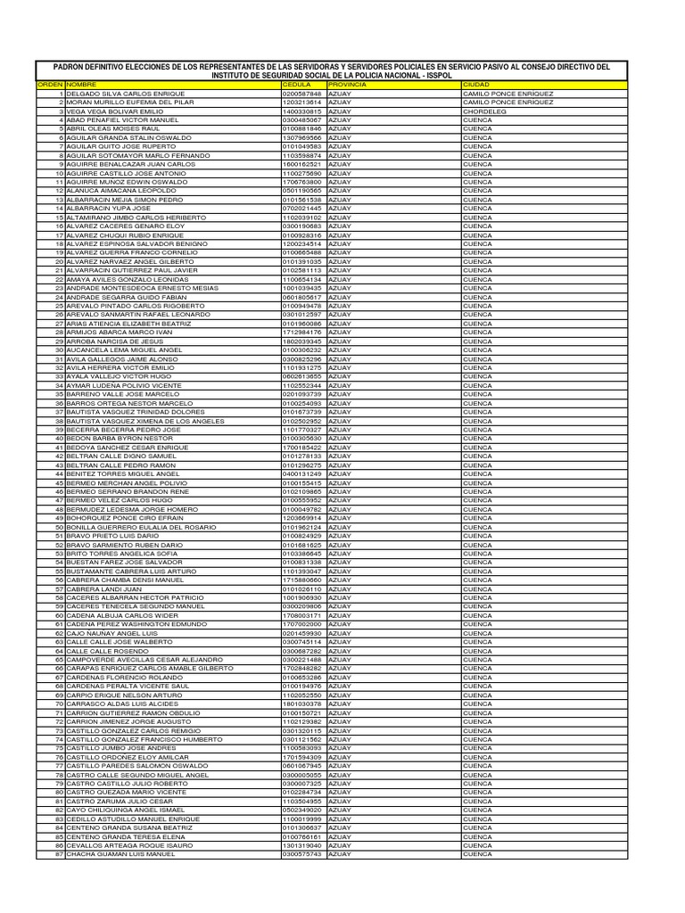 Padron Definitivo Electoral 21.03.2023 Actualizado Enero 2023 | PDF