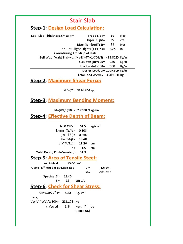 Stair Slab | PDF | Bending | Structural Engineering