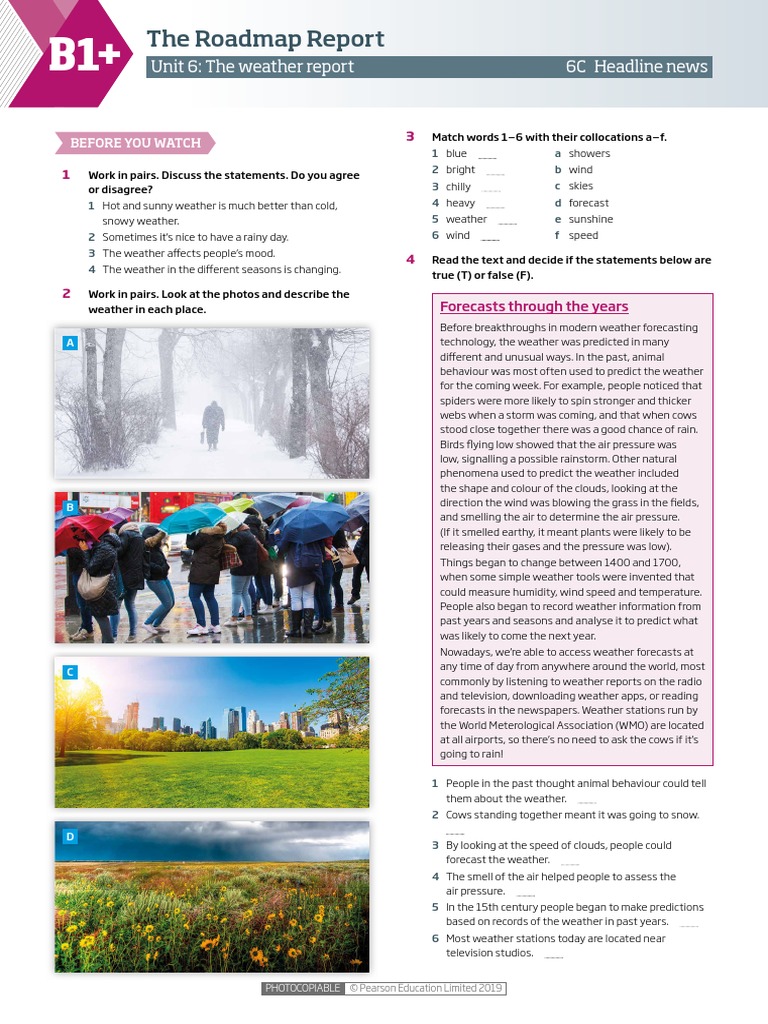 RM B1P Video Worksheets U6 | PDF | Weather | Weather Forecasting