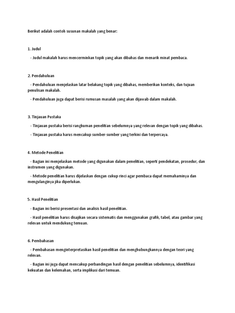 Berikut Adalah Contoh Susunan Makalah Yang Benar Pdf 