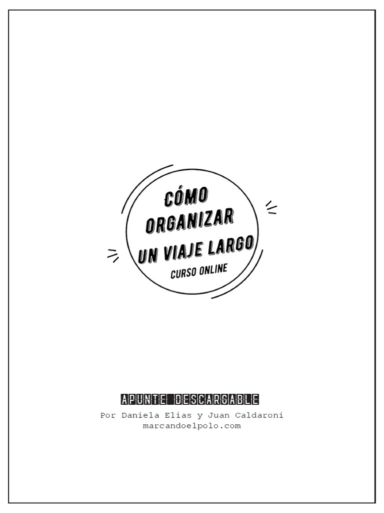 Descargable Curso Online Cómo Organizar Un Viaje Largo Por Daniela ...