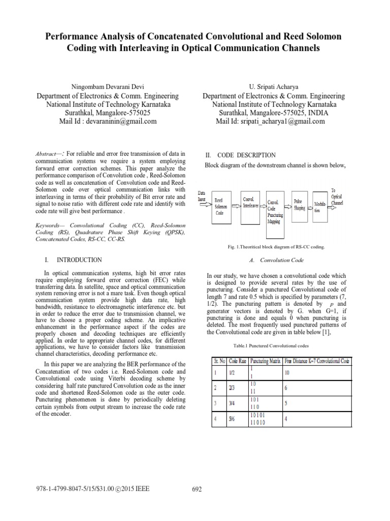 Performance Analysis of Concatenated | PDF | Code | Signal Processing