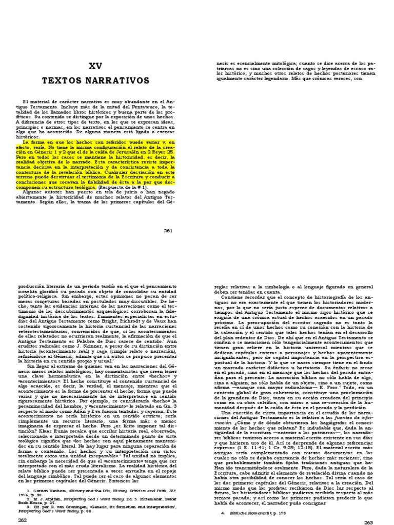 Capitulo Textos Narrativos | Descargar gratis PDF | Libro del Génesis | Biblia