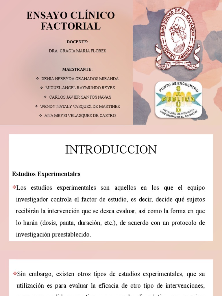 Ensayo Clínico Factorial | PDF | Ensayo clínico | Especialidades Medicas