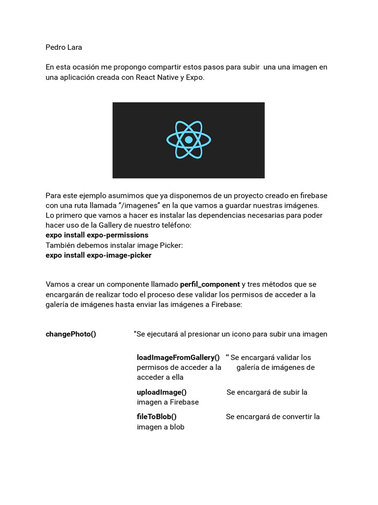 Subiendo imágenes en React Native y Firebase con React | PDF ... Subiendo imágenes en React Native y Firebase con React | PDF ...
