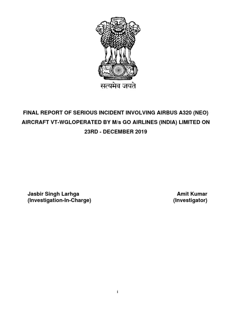 Airbus A320 Serious Incident Report 2019 | PDF