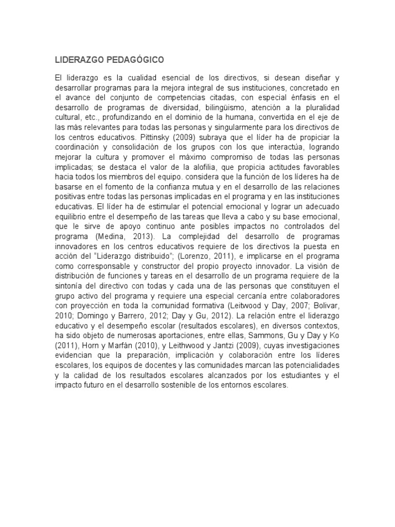 Liderazgo Pedagógico | PDF