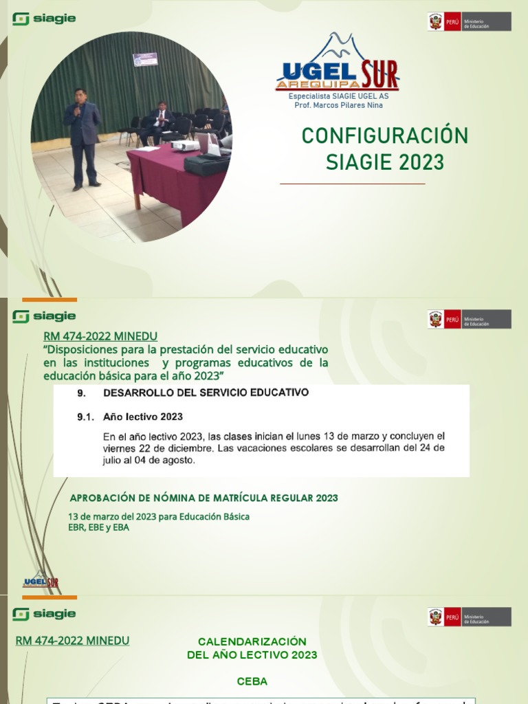 Configuración SIAGIE 2023 para Educación | PDF