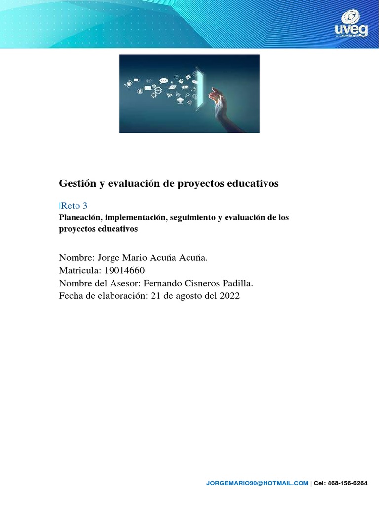 Acuña Jorge R3 U2 | PDF | Evaluación | Enseñando