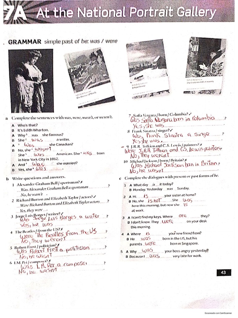 Workbook 7a, B y C | PDF