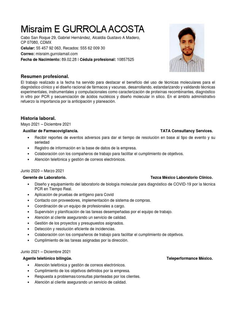 CV Mega | PDF | Biotecnología | Bioquímica