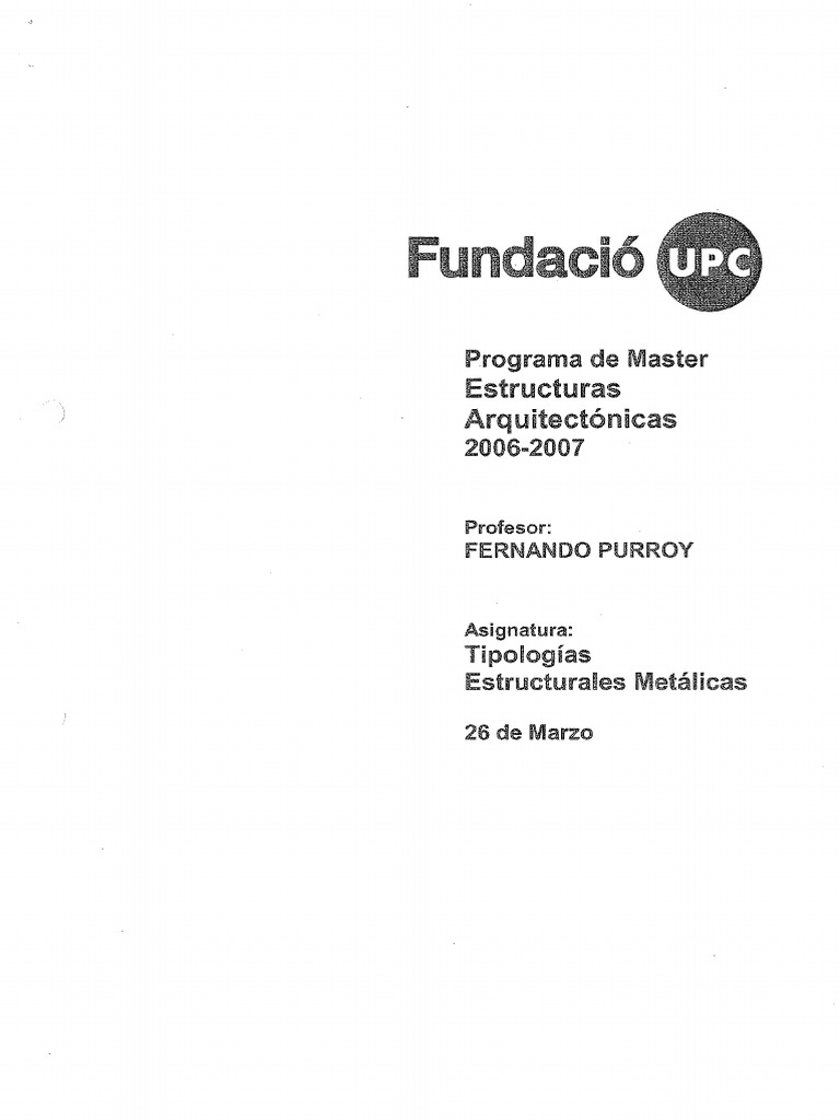 Tipologia de Estructuras Metálicas I | PDF