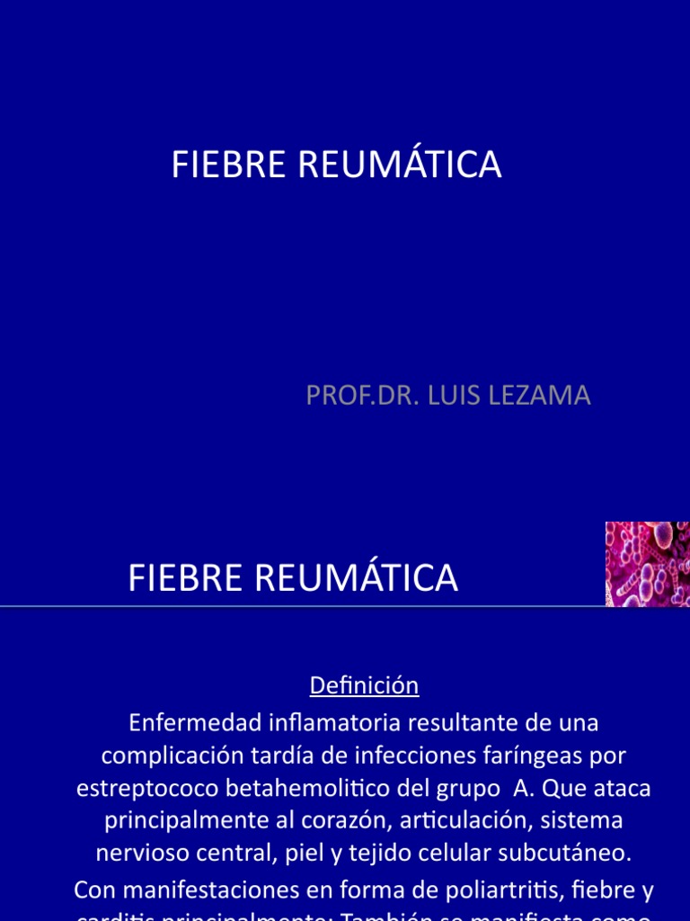 Fiebre Reumática | PDF | Medicina CLINICA | Enfermedades y trastornos