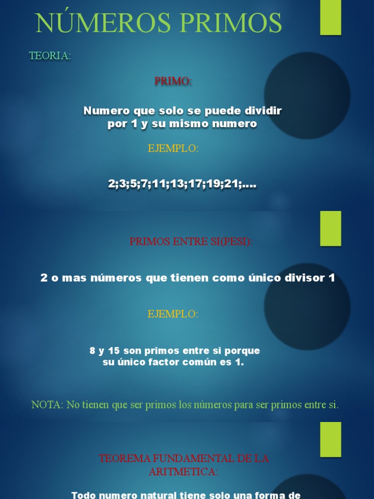 Numeros Primos Exposicion 4to Año b | PDF | Número primo | Notación ...