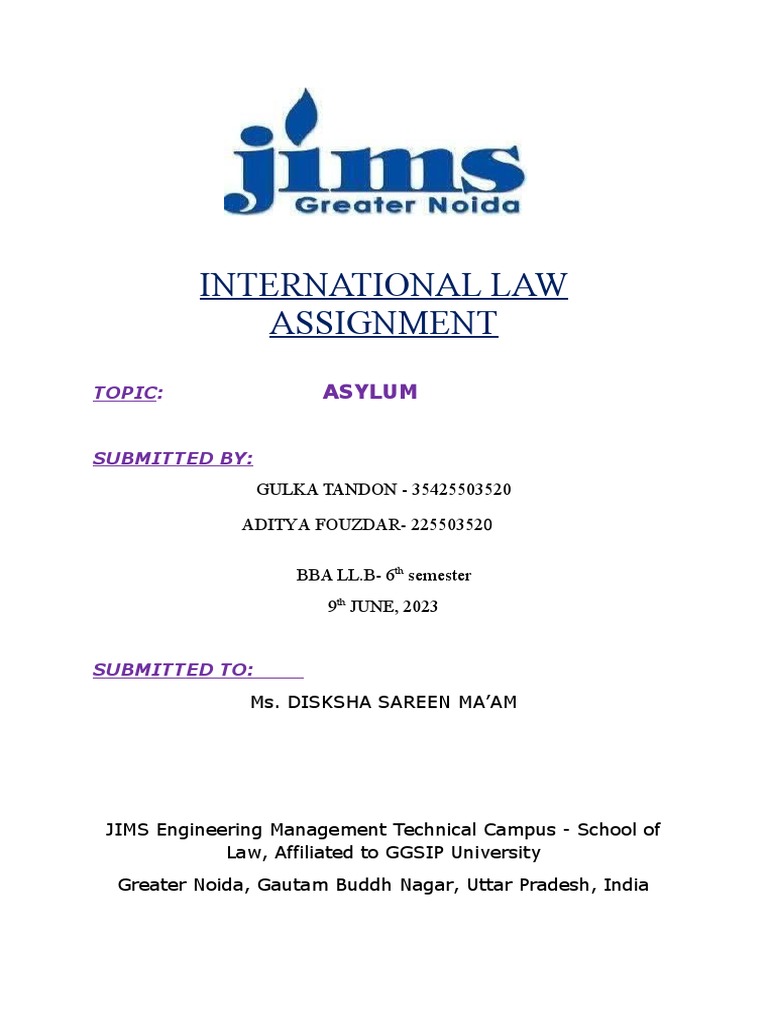 Asylum - International Law | PDF | Refugee | Asylum Seeker