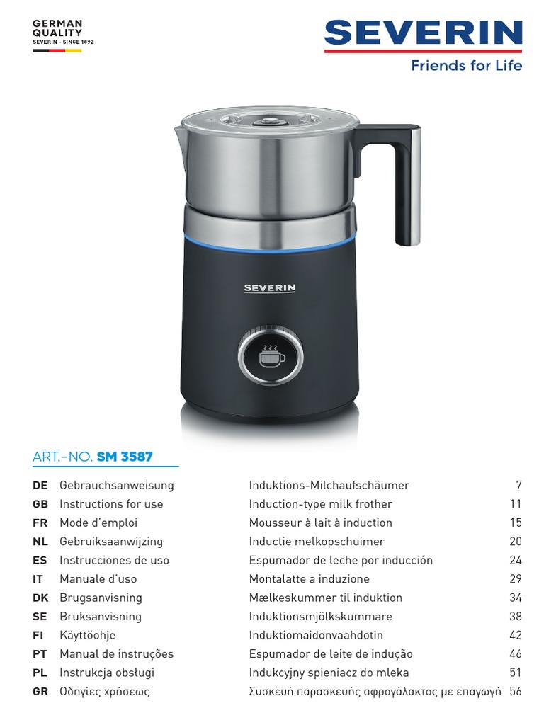Severin SM 3587 Milk Frother Manual | PDF