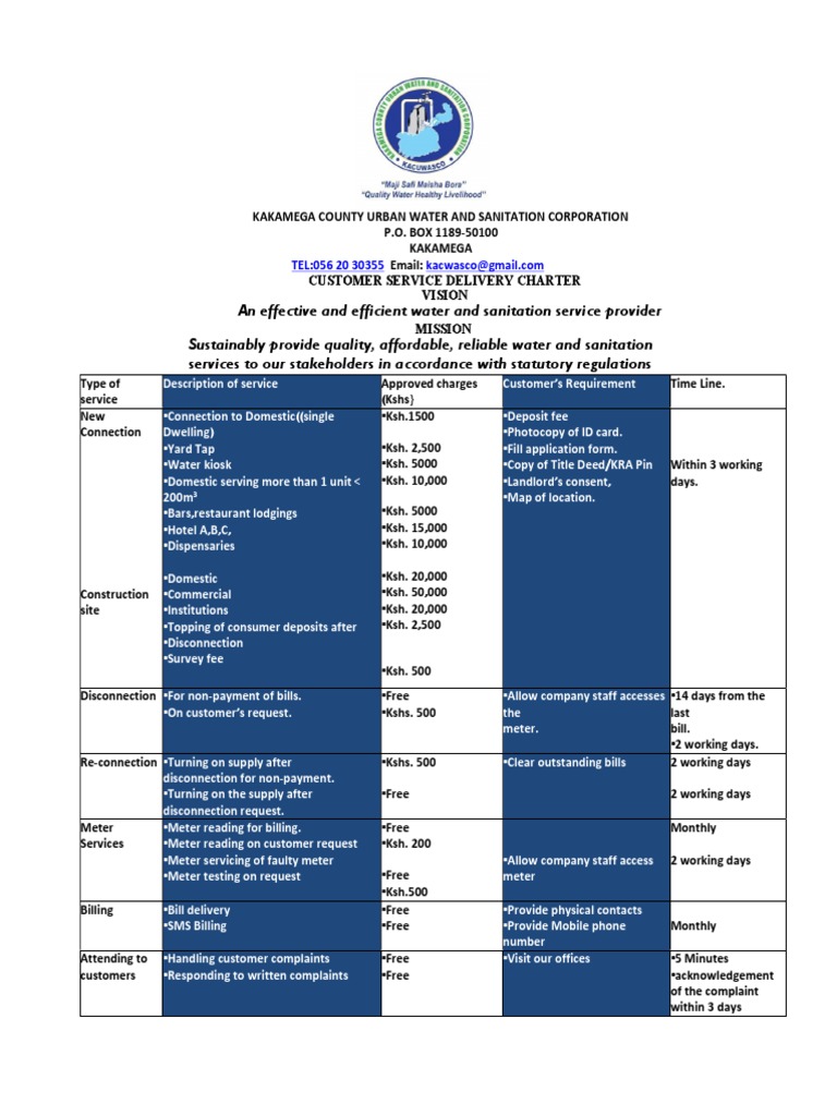 Customer Service Charter 2017-2022 | PDF | Fee | Public Services