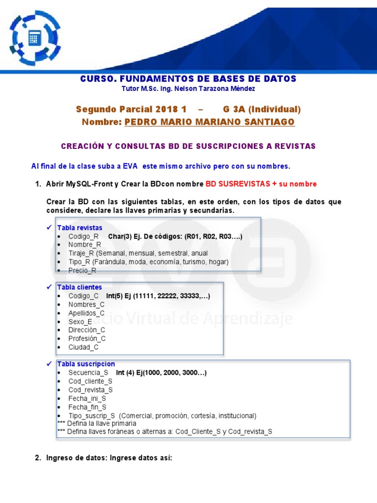Segundo Parcial Bases de Datos | PDF | SQL | Software de la aplicacion