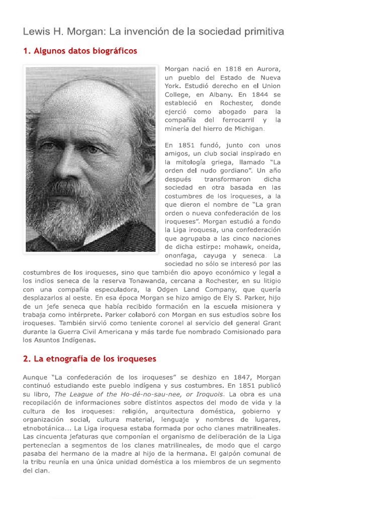 Lewis H. Morgan: La Invención de La Sociedad Primitiva | PDF