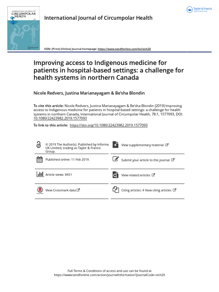 Improving Access To Indigenous Medicine For Patients in Hospital Based ...
