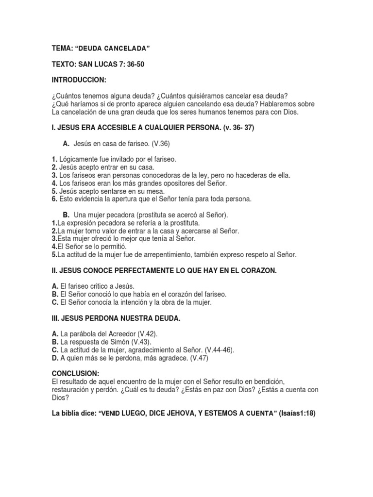 Deuda Cancelada | PDF