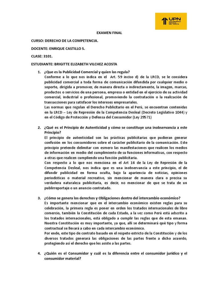Examen Final | PDF | Los consumidores | Publicidad