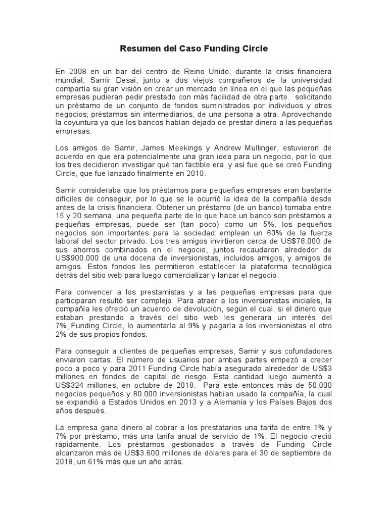 Análisis Del Caso Funding Circle | PDF
