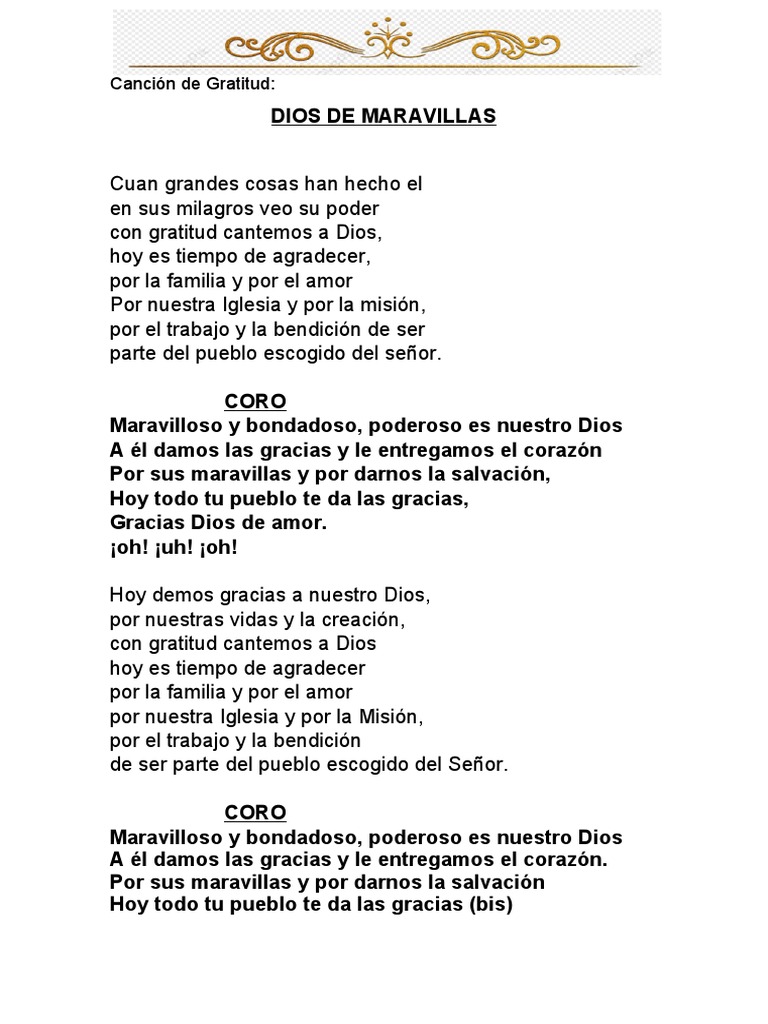 Canción de Gratitud | PDF
