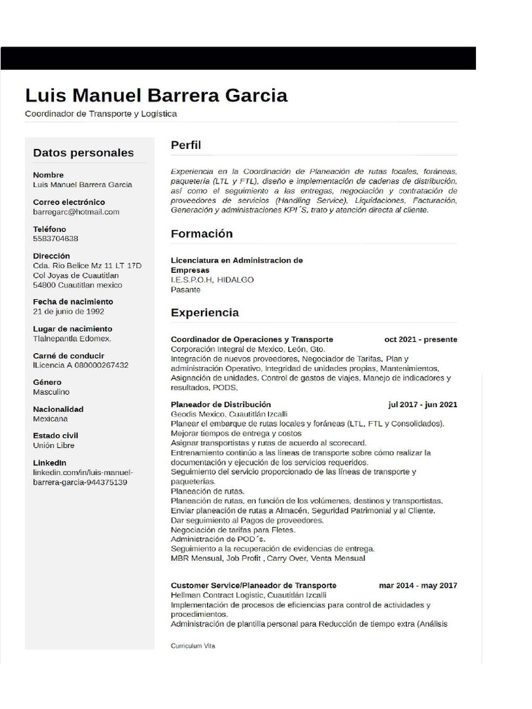 CV Luis Barrera | PDF