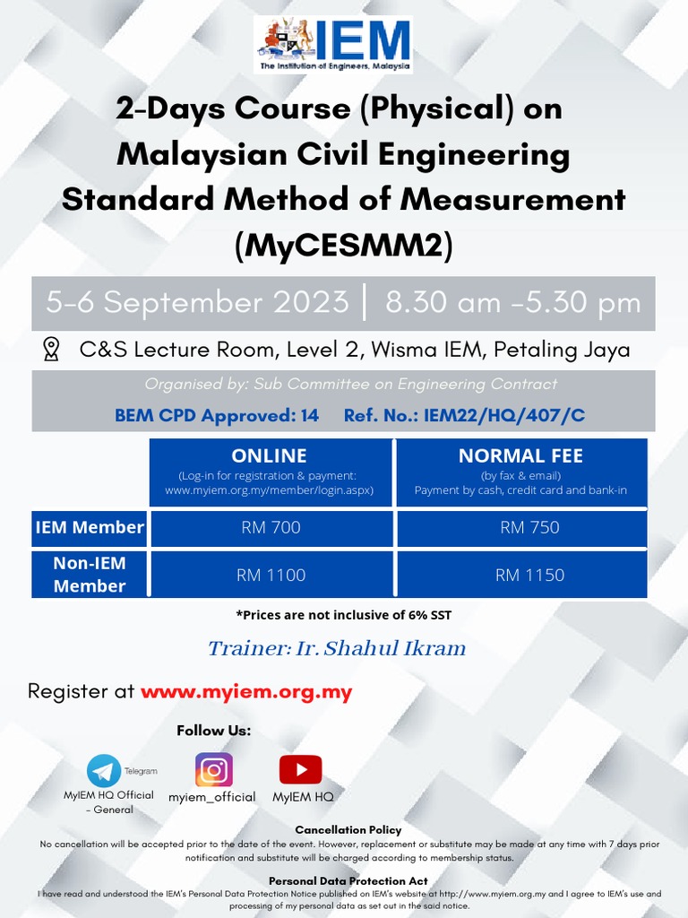 IEM 2-Days Course On MyCESMM2 | PDF