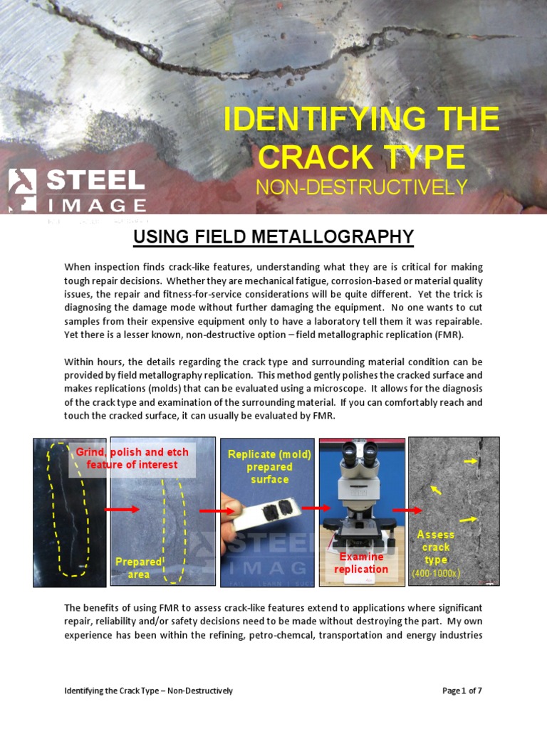 Identifying The Crack Type - Non-Destructively | PDF | Fracture | Corrosion