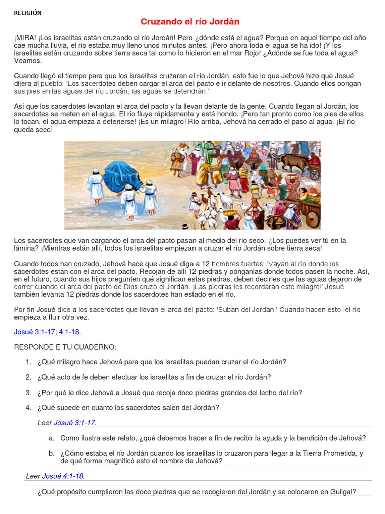 Cruzando El RÍO jORDÁN | PDF | Arca de la Alianza | Joshua