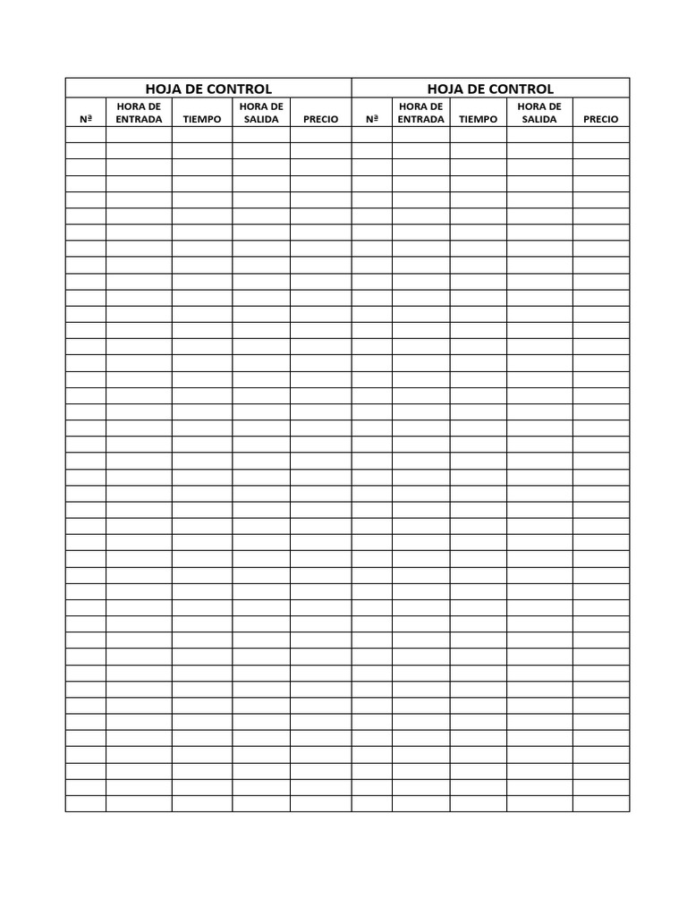 HOJA DE CONTROL | PDF