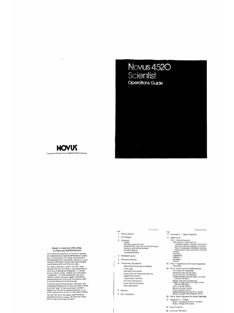 Novus 4520 Scientist | PDF