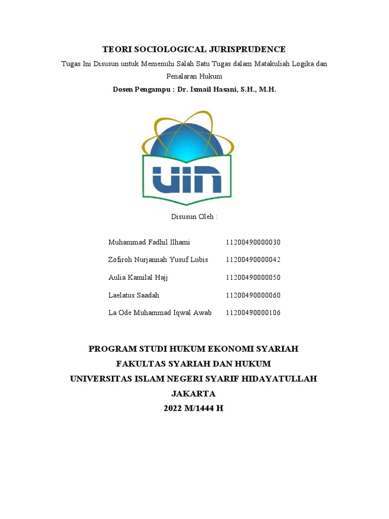 Kelompok 5 - Teori Sociological Jurisprudence - Logika & Penalaran ... Kelompok 5 - Teori Sociological Jurisprudence - Logika & Penalaran ...