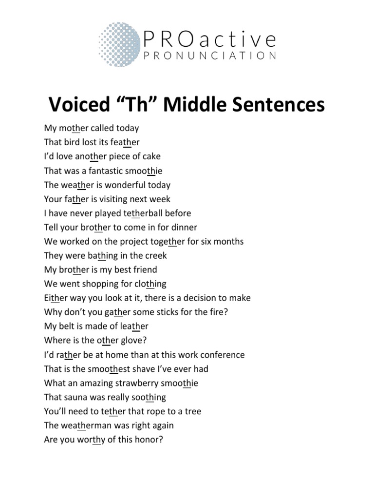 014 Part+two Voiced+th+middle+sentences | PDF