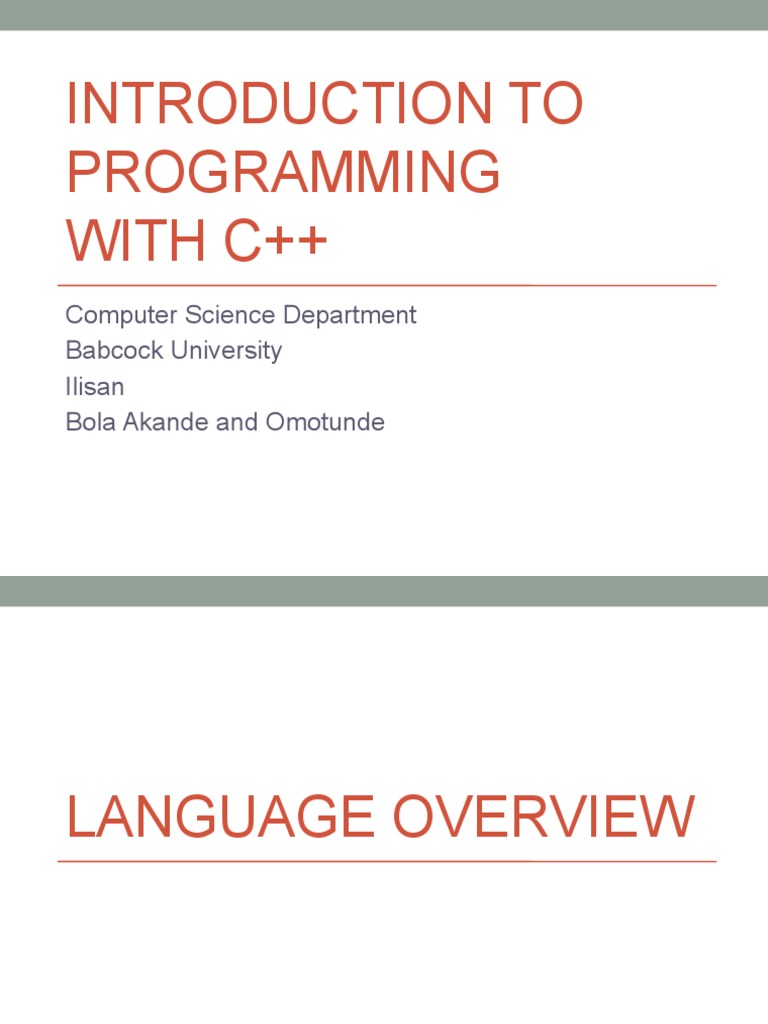 Lecture 1 C Pdf C Programming Language 2542