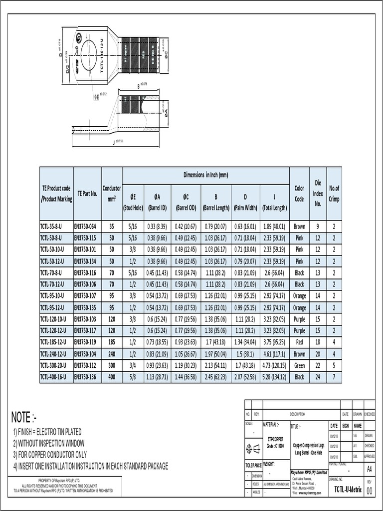 Tctl-U (RLLB) Terminales de Compresión I | PDF