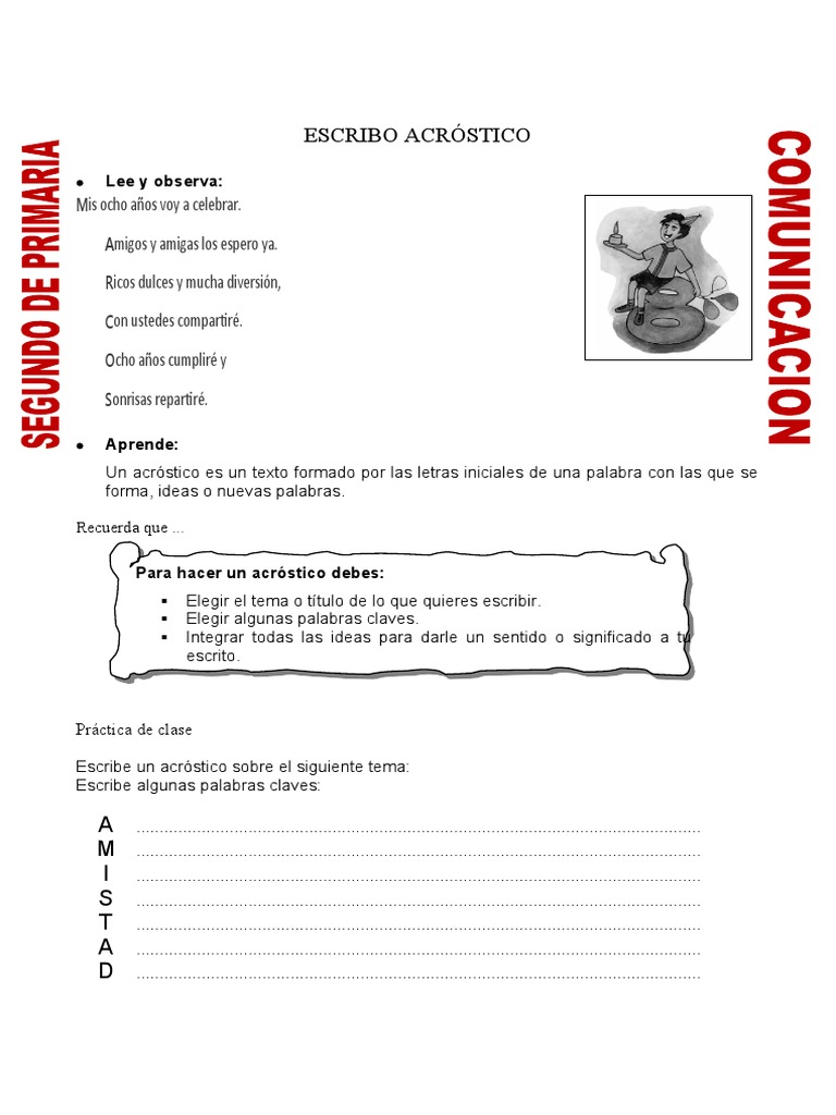 Acrósticos para Niños de Primaria | PDF | Hogar, jardinería y bricolaje