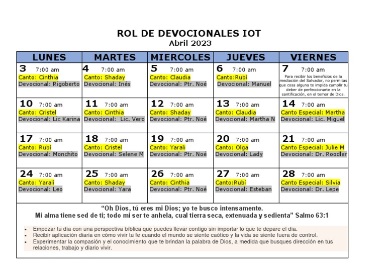 Devocional Iot Abril 23 | PDF