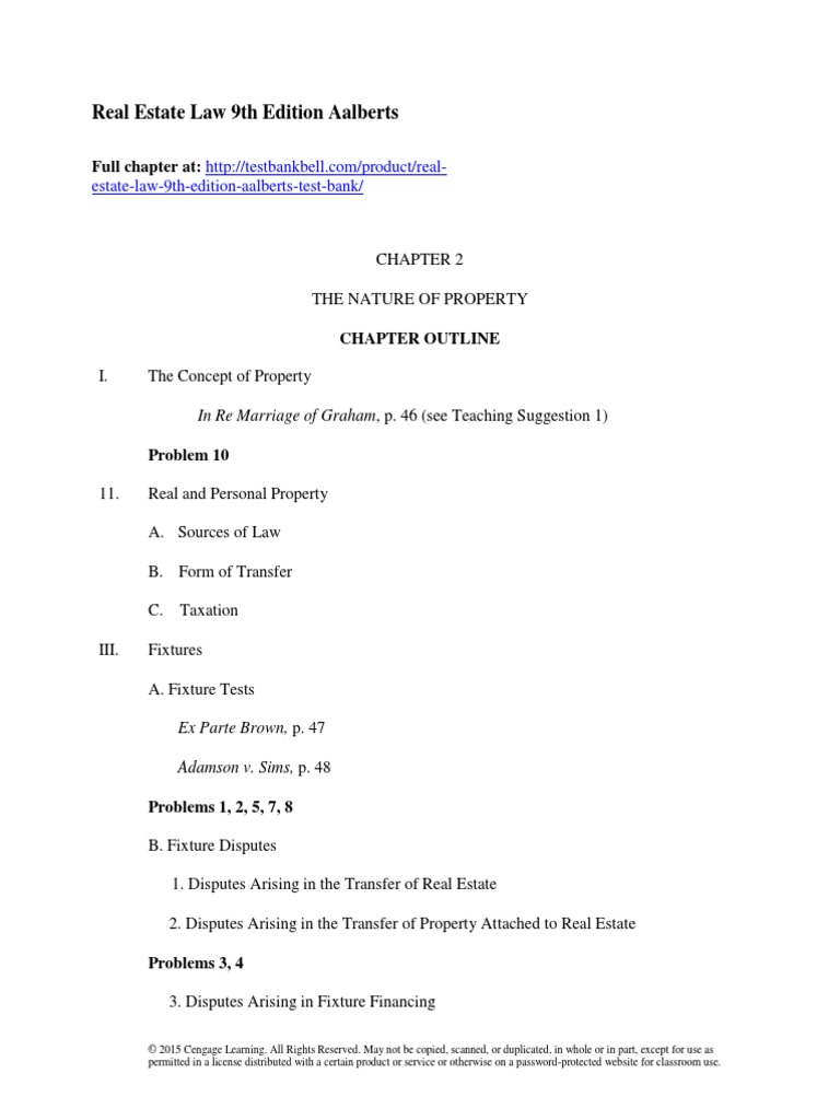 Real Estate Law 9th Edition Aalberts Test Bank | PDF | Security ...