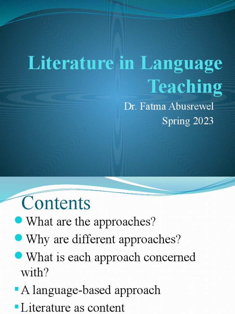 Literature Approaches To Teaching Literature | PDF | Linguistics | English As A Second Or ...