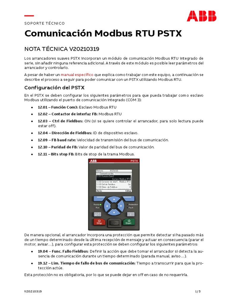 Comunicacion Modbus RTU PSTX | PDF | Ciencias de la Computación | Ingeniería Informática