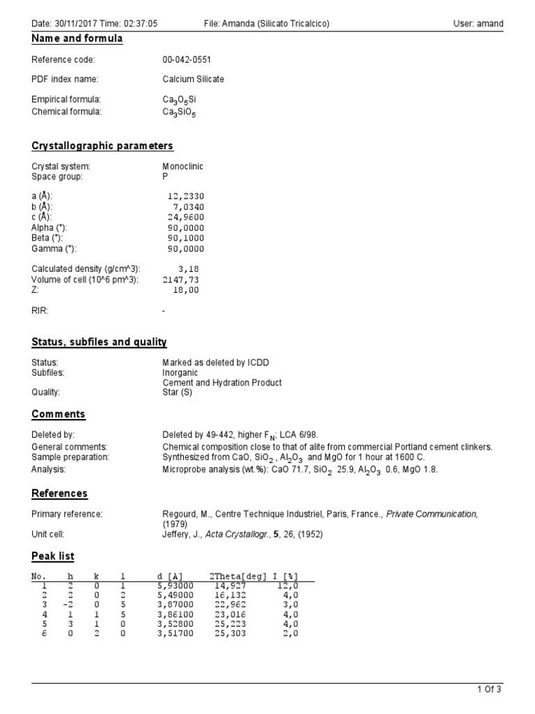 Name and Formula | PDF | Cement | Building Materials