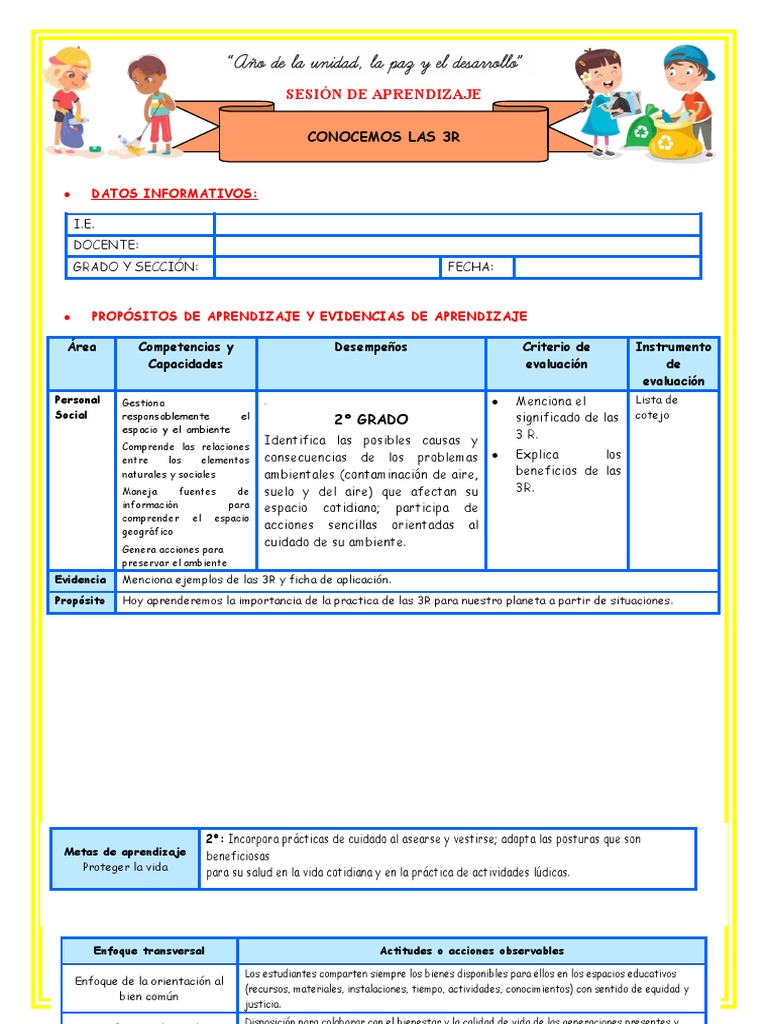 2º E4 S3 SESION D1 PS CONOCEMOS LAS 3R | PDF | Aprendizaje | Evaluación 2º E4 S3 SESION D1 PS CONOCEMOS LAS 3R | PDF | Aprendizaje | Evaluación
