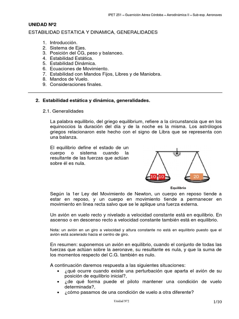 60 - Unidad 2 - Aerodinamica II - Estabilidad Estatica | PDF