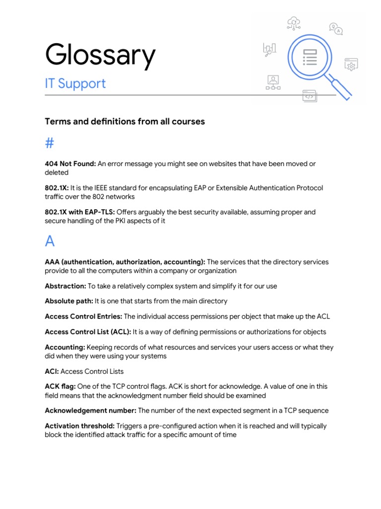 IT Support Glossary | PDF