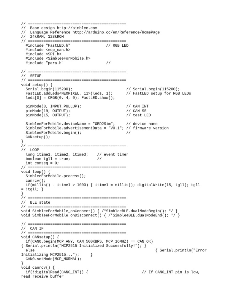 Obd2 Simulator Ino Pdf Computer Hardware Software Engineering