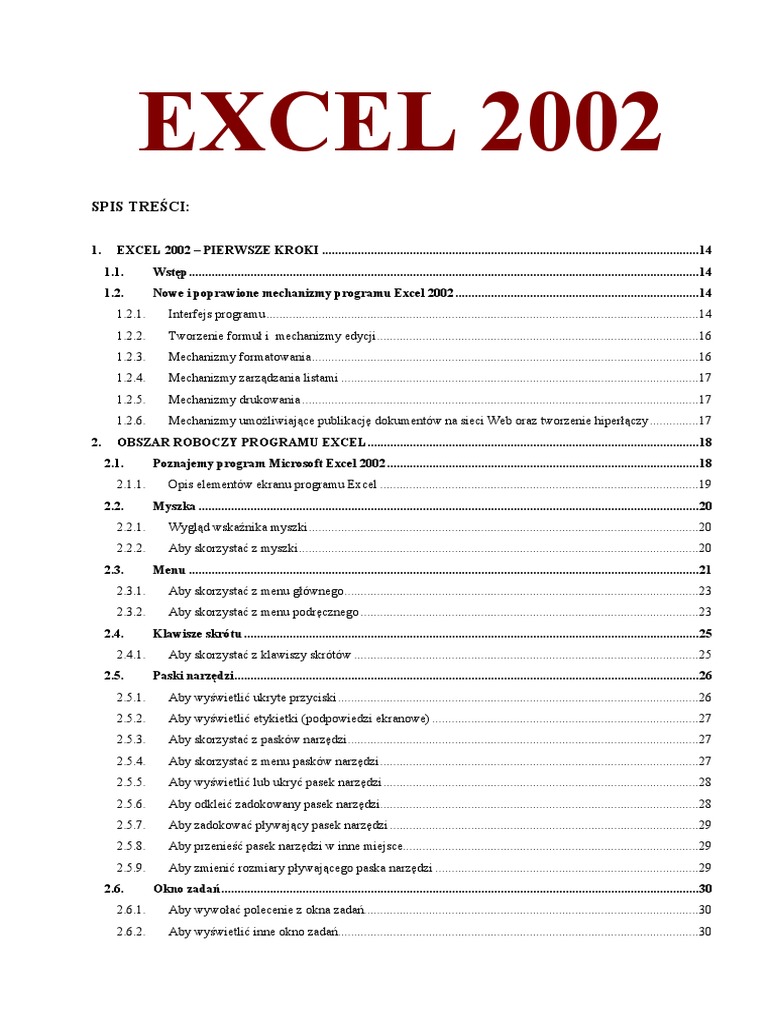 Excel 2002 (PL) Helion. | PDF