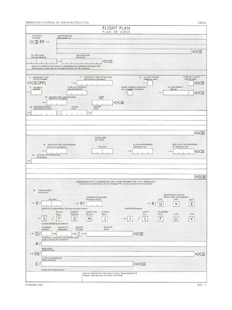7.1 Formulario Plan de Vuelo | PDF